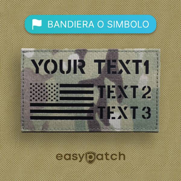 Patch Laser Cut Personalizzata IR Nome ID e Bandiera 89x51mm