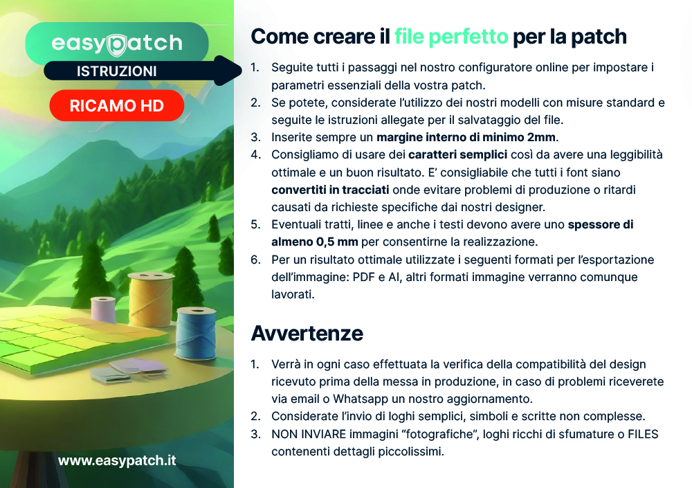 Crea patch personalizzate in pochi passaggi con il nostro configuratore